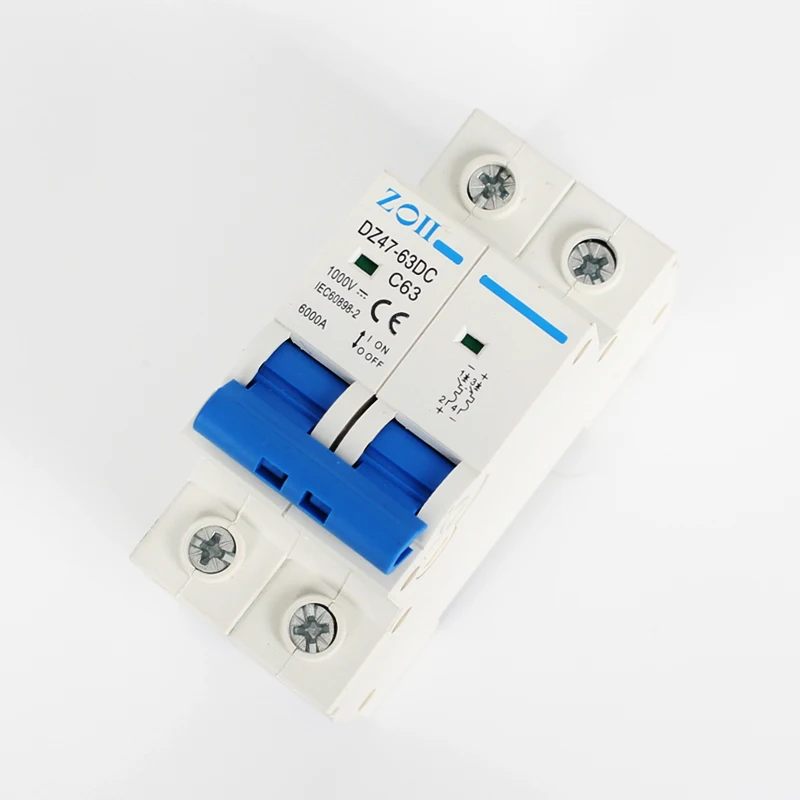 ZOII 2P DC Mini Circuit Breakers Safety Overcurrent Circuit Breaker Air Switch 16A 500V DZ47 ...