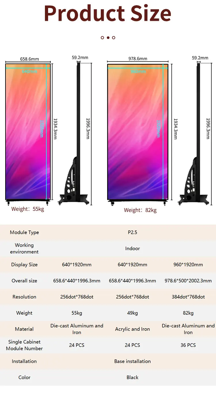 4K P2.5 LED Poster Display - Intelligent Split Screen Advertising
