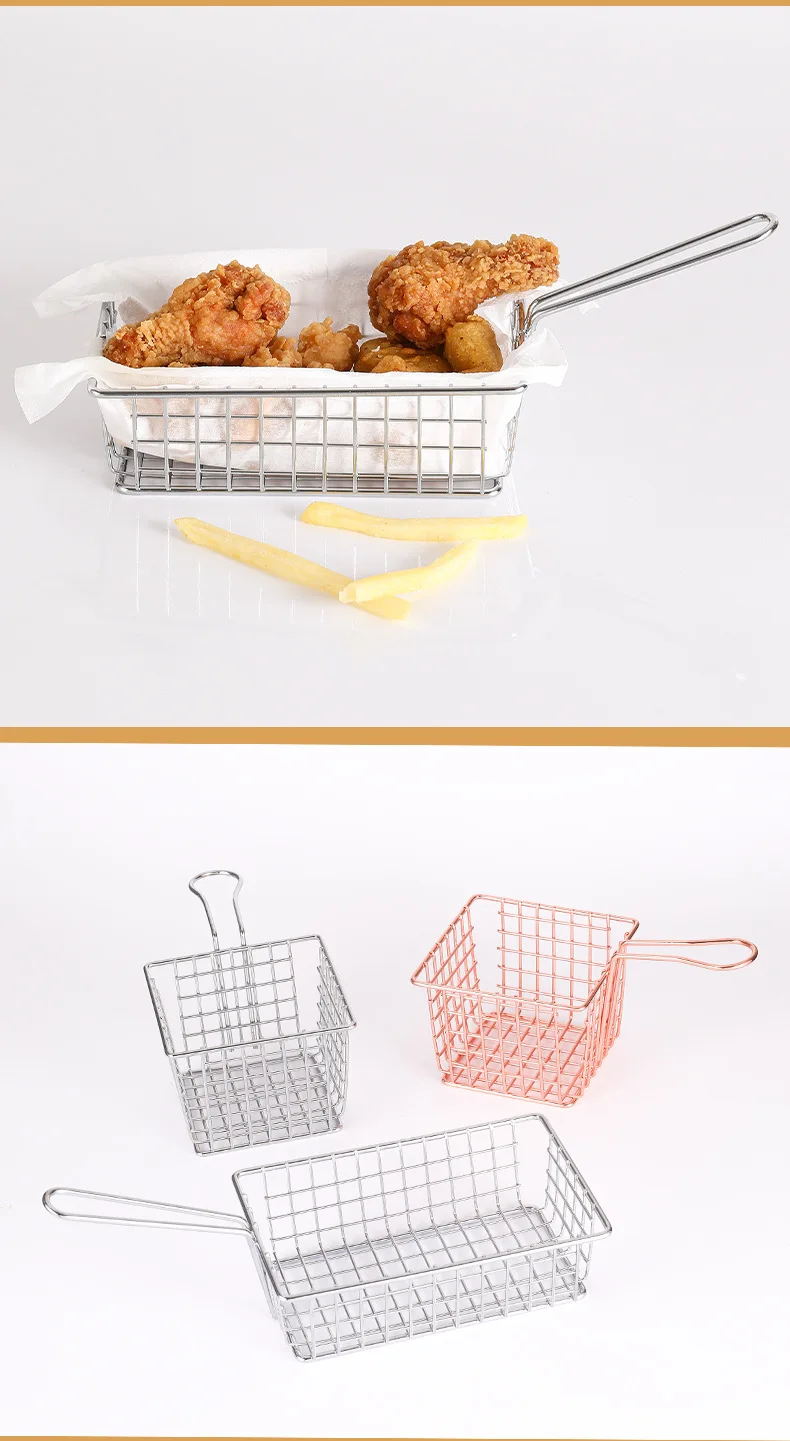 Metal Wire Fry Serving Basket For Deep Fat Fryer French Fries Holder ...