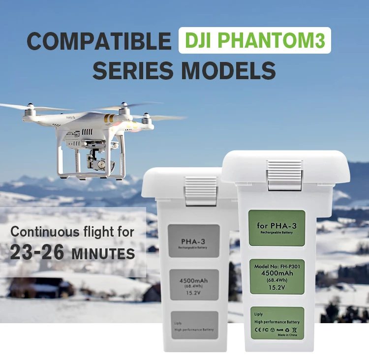 4500mah 15.2v Drone Smart Battery Flight Battery For Dji Phantom 3 Pro ...