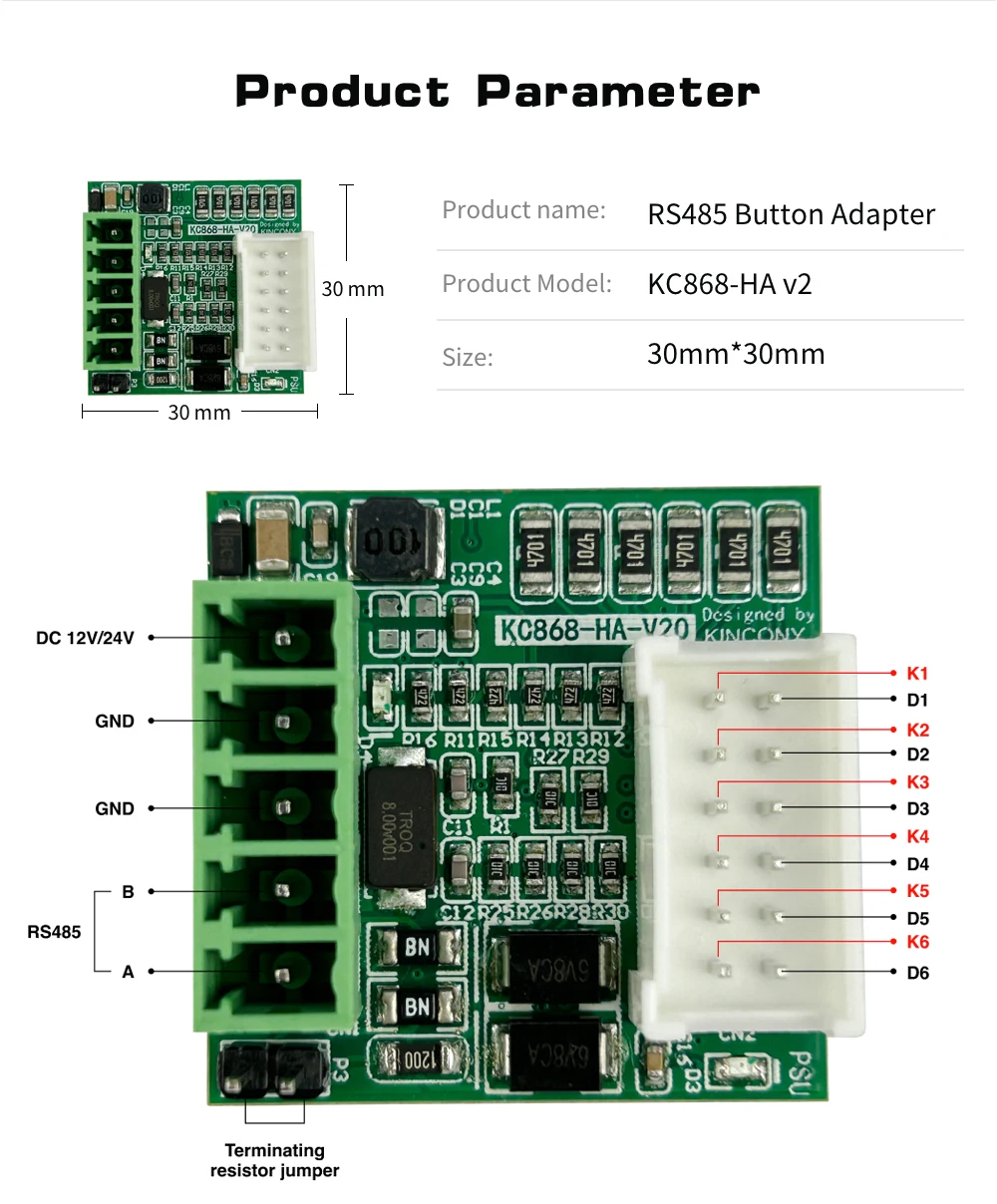 KC868-HA V20 Old Traditional Switch RS485 Adapter Module for KC868-H32B ...