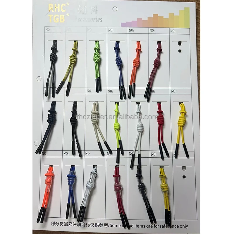 T028# Elastic Spotted Zipper Head Pulls Cord for Outdoor Sport Clothes ...