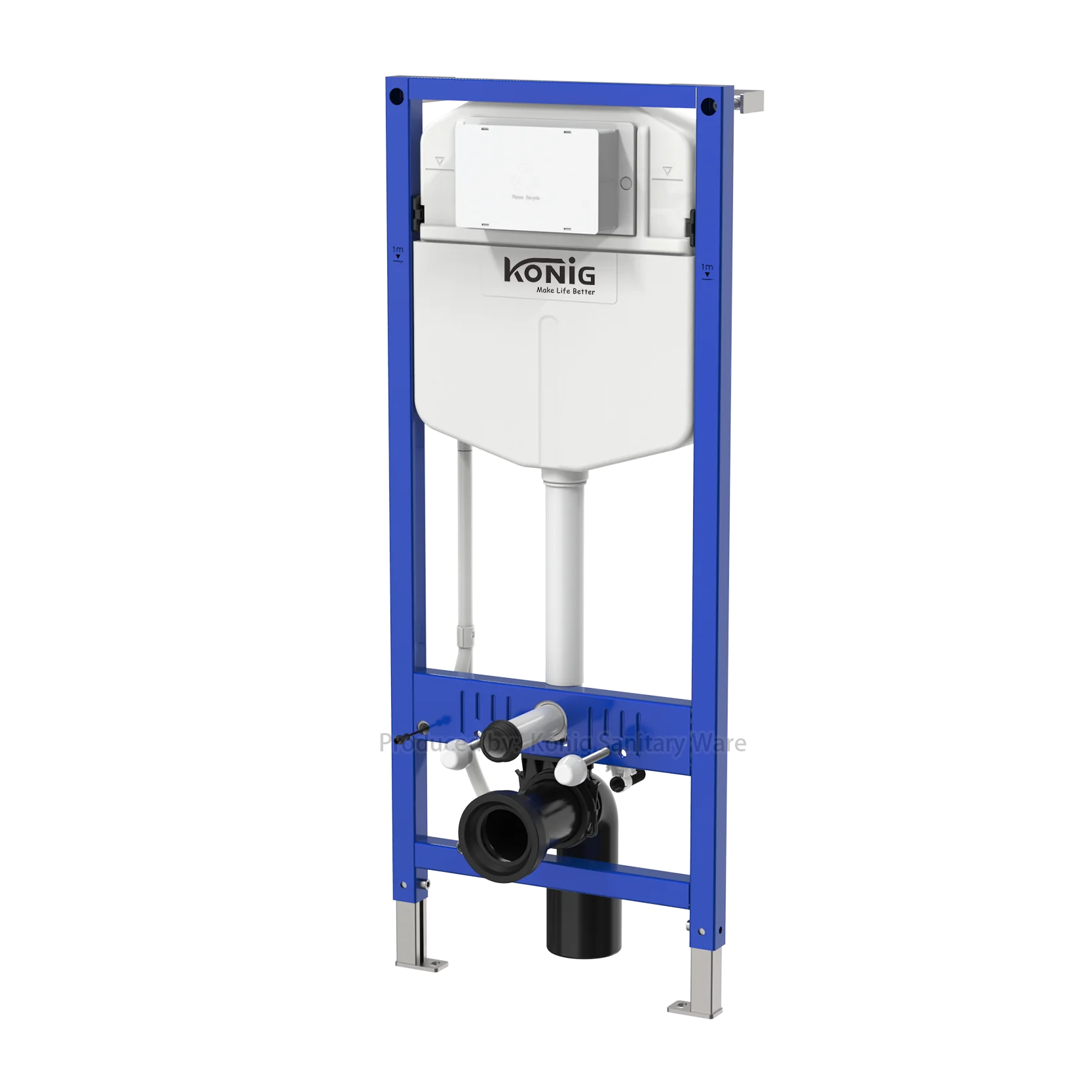 Ce Approval Wall Hung Concealed Flushing Upper Dual Push Flush Toilet ...