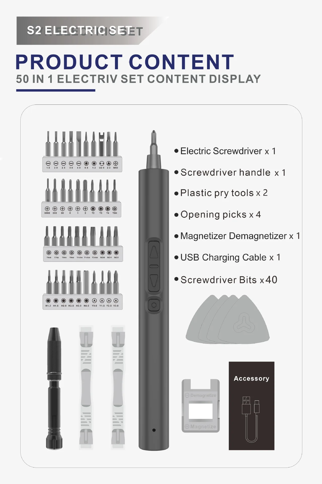 50 In 1 Precision Electric Screwdriver Set Repair Tool Set For Mobile ...