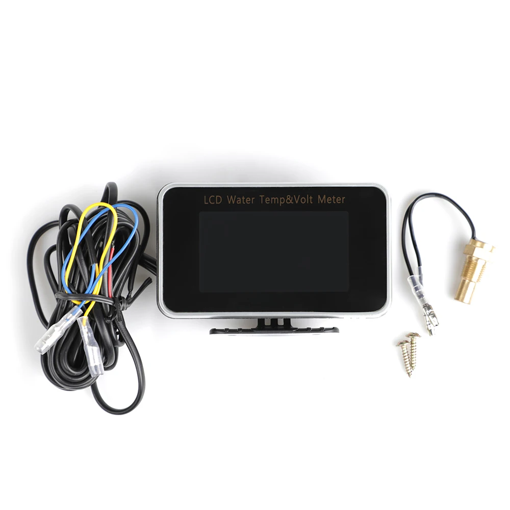 Car 2 in 1 LCD Digital Display Voltmeter Gauge/ Water Temp Temperature ...