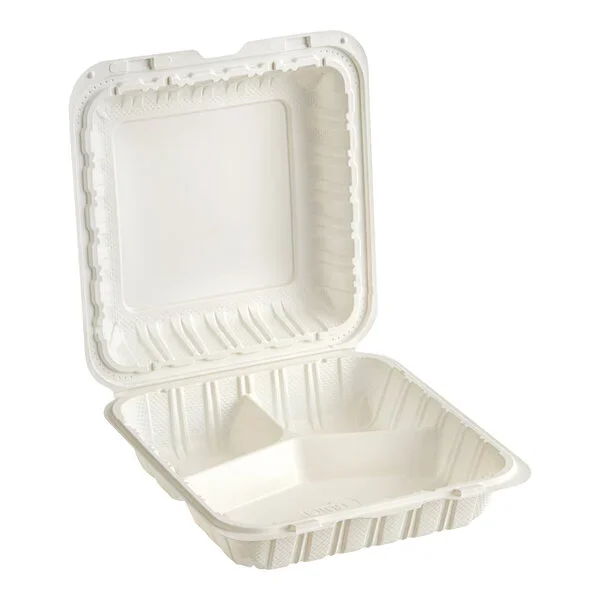8x8 9x9 Clamshell Take Out Food Containers To Go Boxes Restaurant Mfpp 1 3-compartment Hinged ...