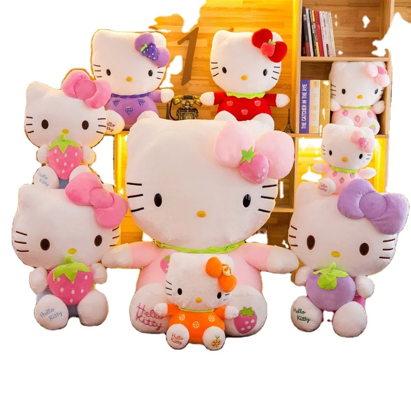Cartoon kt cat doll Amazon cross-border plush toy wholesale strawberry ...