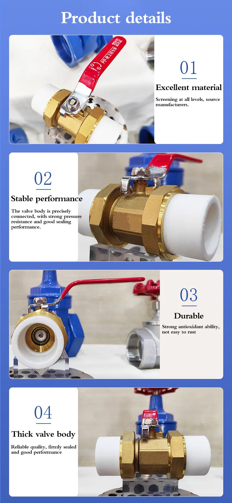Wholesale Ppr Double Union Ball Valve Plastic Manufacturers Ppr Fittings Double Union Ball Valve ...