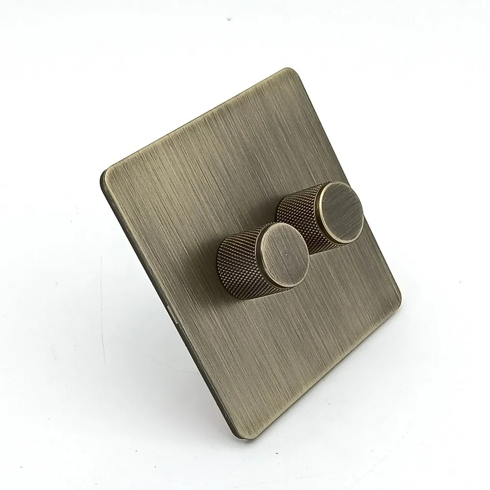 Bronzed Socket Brass Switch Stainless Steel Retro Old Brushed Retro 2 ...