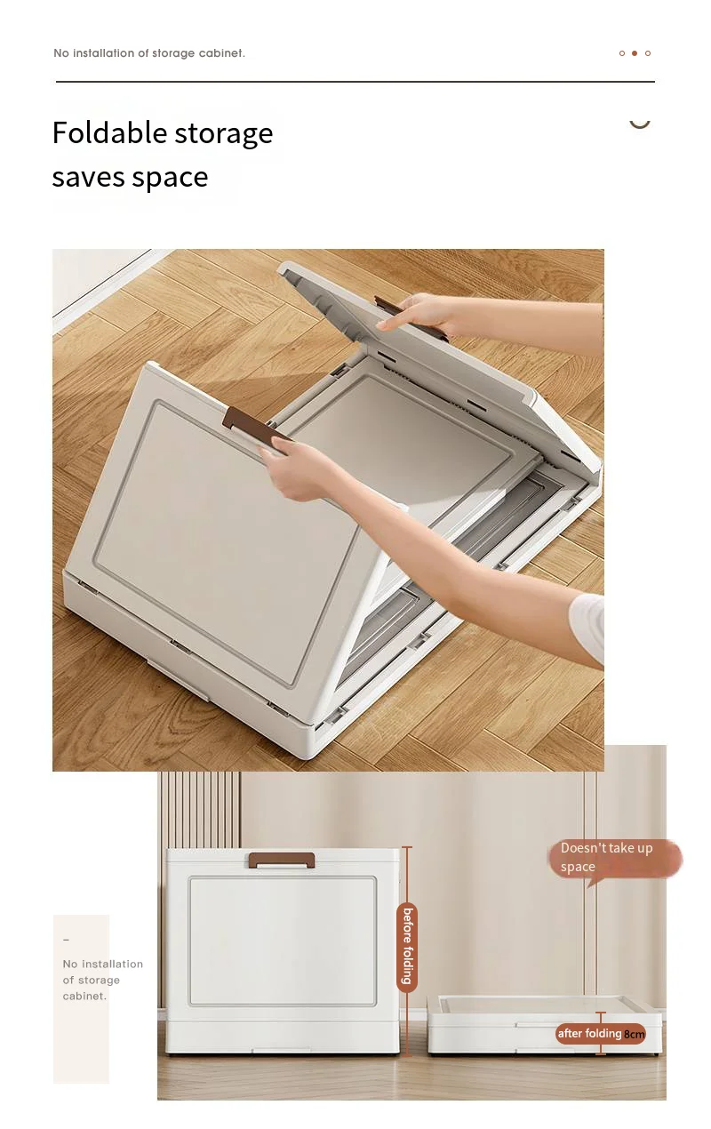 Folding Storage Box - Easy Install Clothes Plastic Bins