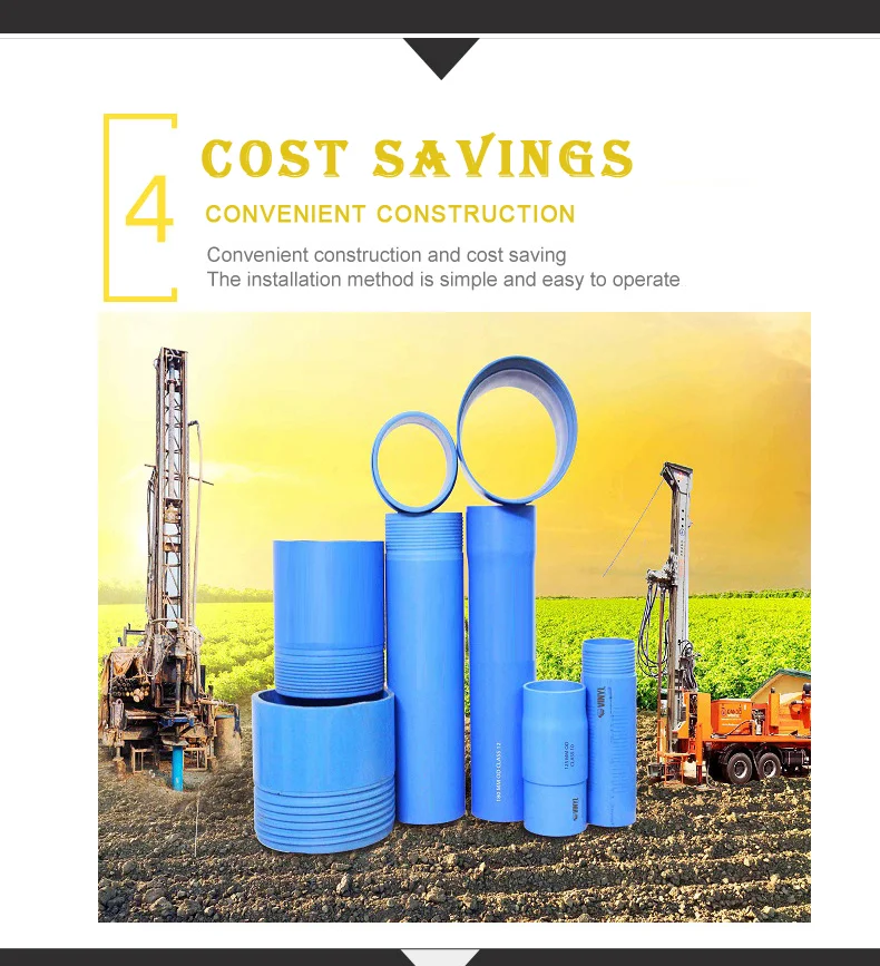 Borehole Water Well Casing Pvc Pipes Bore Well Pipe Casing 110 125 140 ...