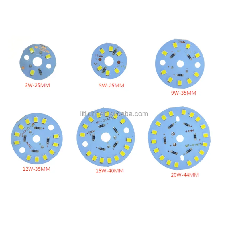 12V round LED Panel PCB circuit Board warm/cool white 3W 5W 7W 9W 12W ...
