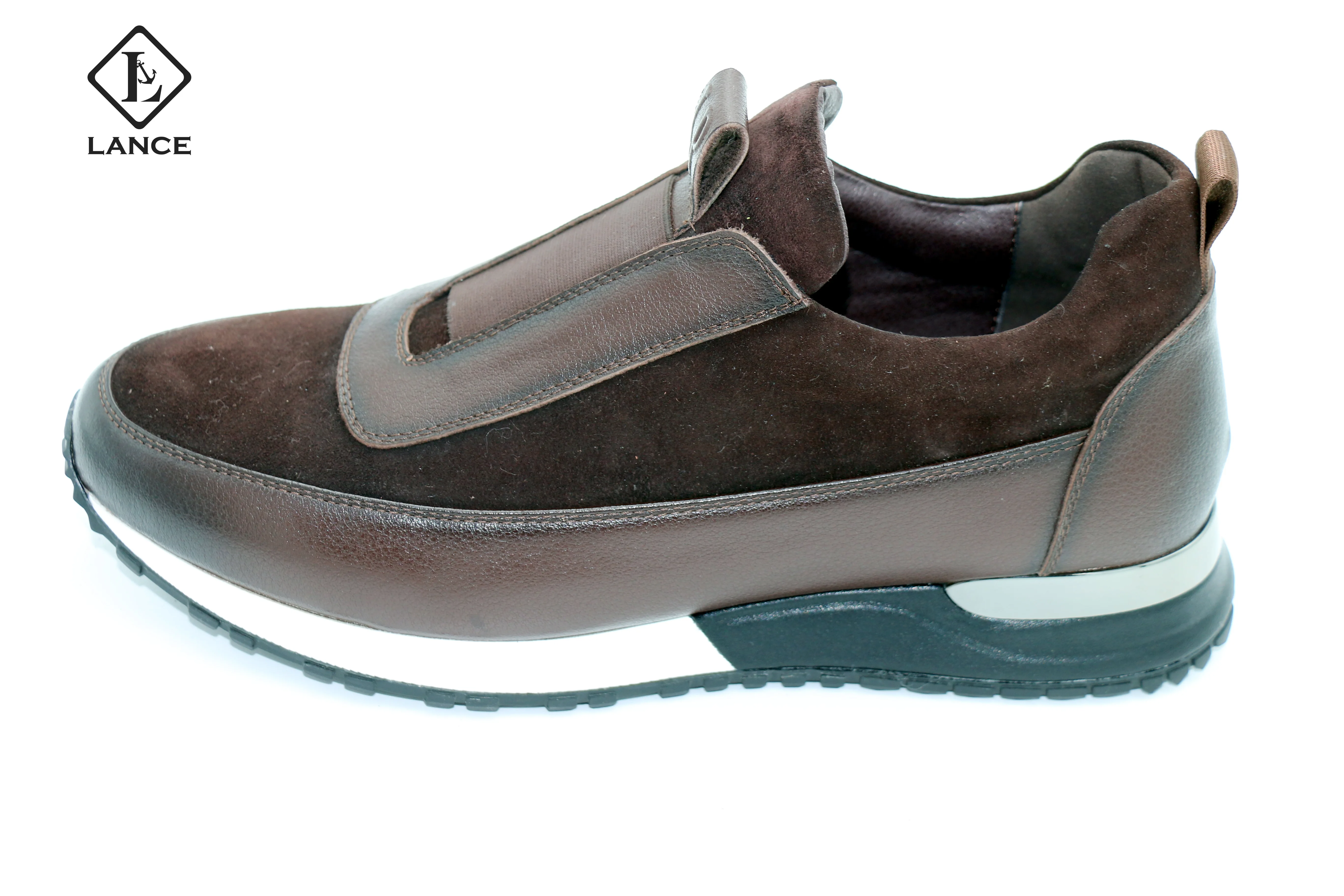 Lanci Custom Mens Genuine Leather Casual Sports Shoes Premium Sneakers ...