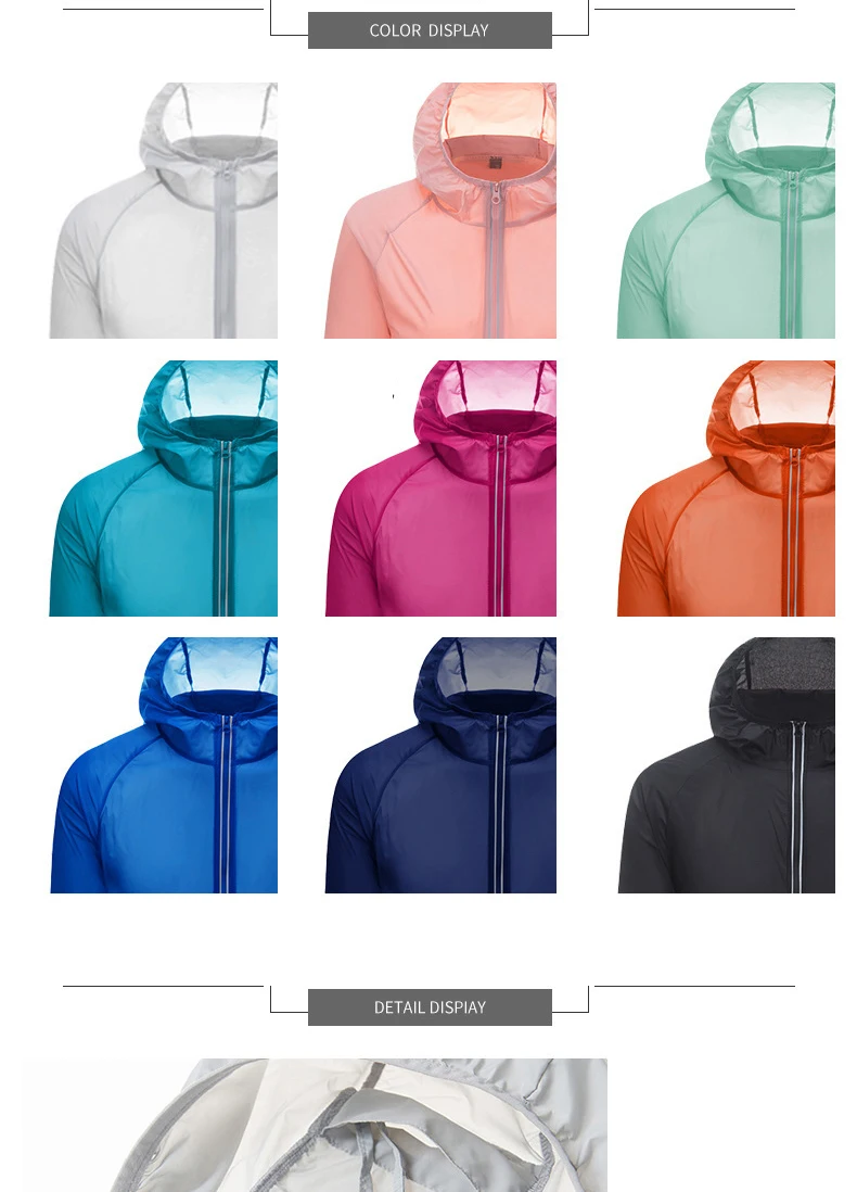 Waterproof Running Jackets with UV Proof Sun Protection