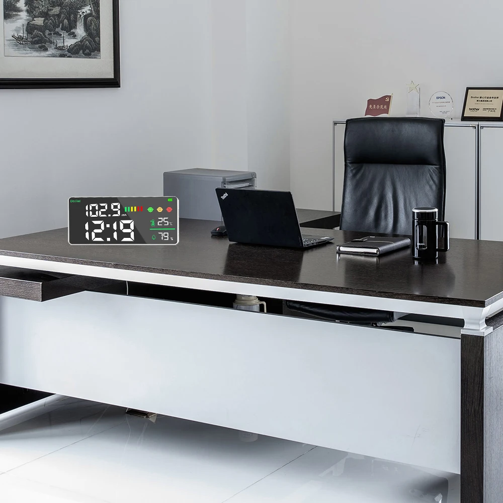 Wall Hanging Led Screen Digital Measurement Meter Sound Level And Noise ...