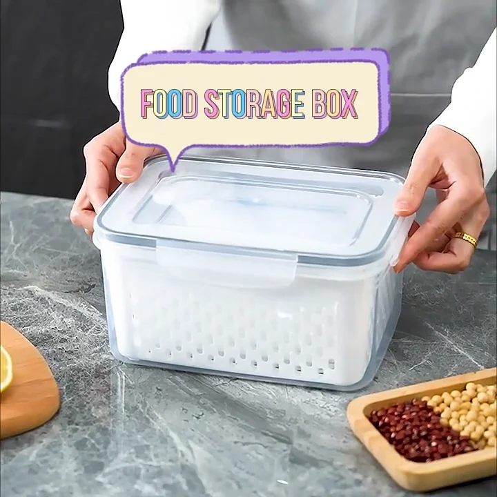 Detachable Drain Basket Refrigerator Food Storage Box Food Preservation ...