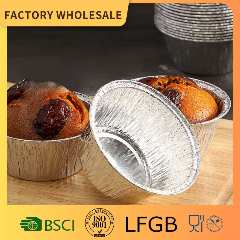Aluminum Foil Pie Forms Egg Tart Pudding Stand Stackable Smooth Edges ...