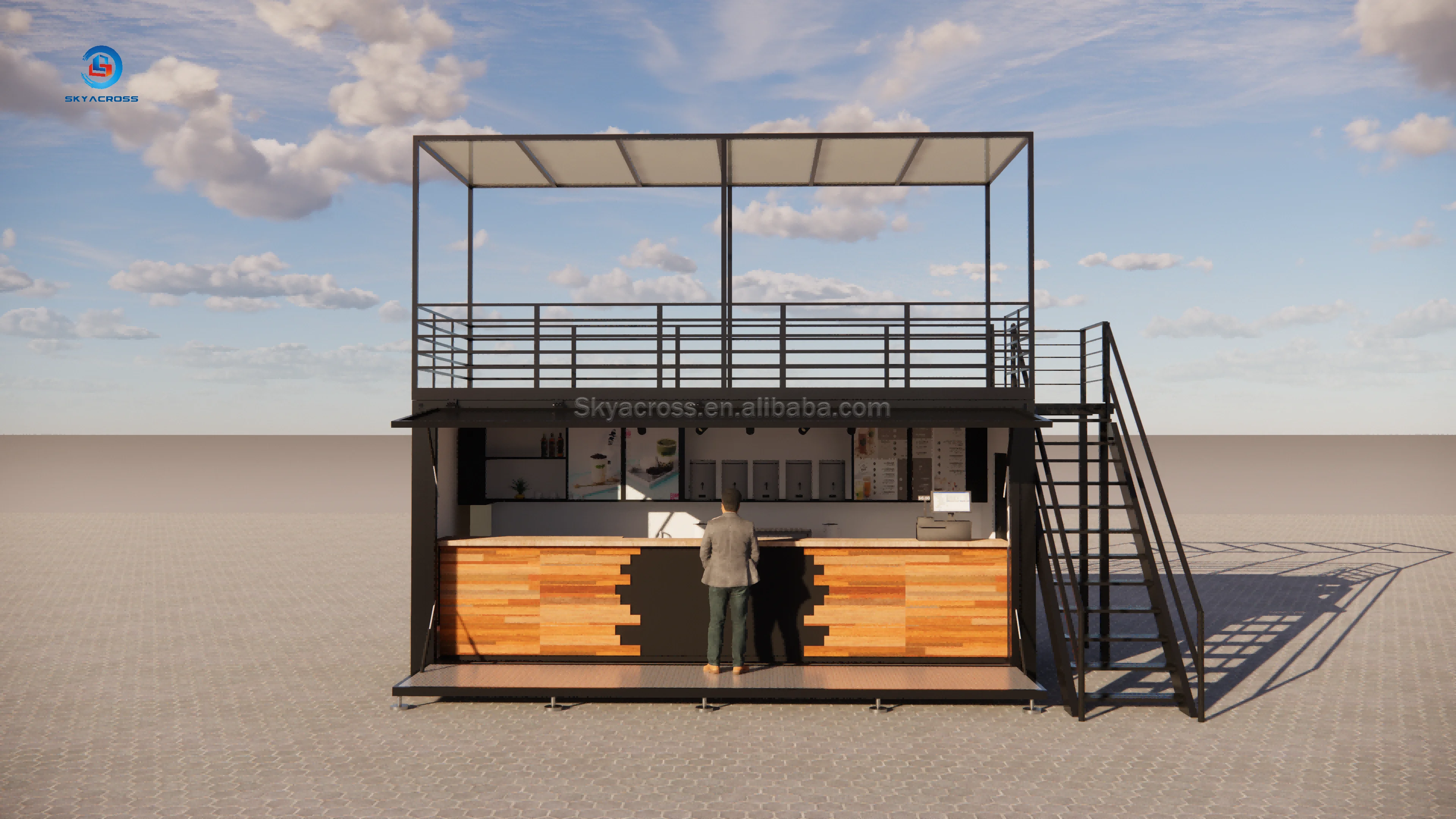 Mobile Pop-up Coffee Shop Container Design 20ft Prefabricated Food ...