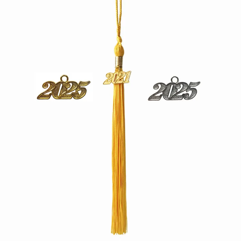Gold color graduation tassels 2025 2025 graduation tassels with silver ...