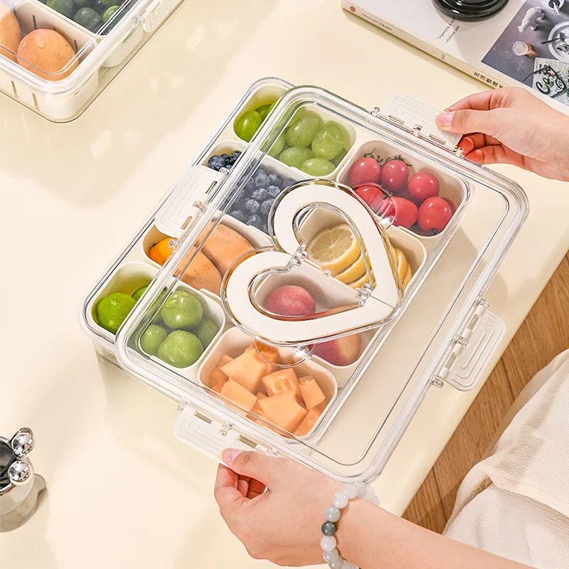 Eco-friendly Plastic Snack Storage Box - 4 Compartment