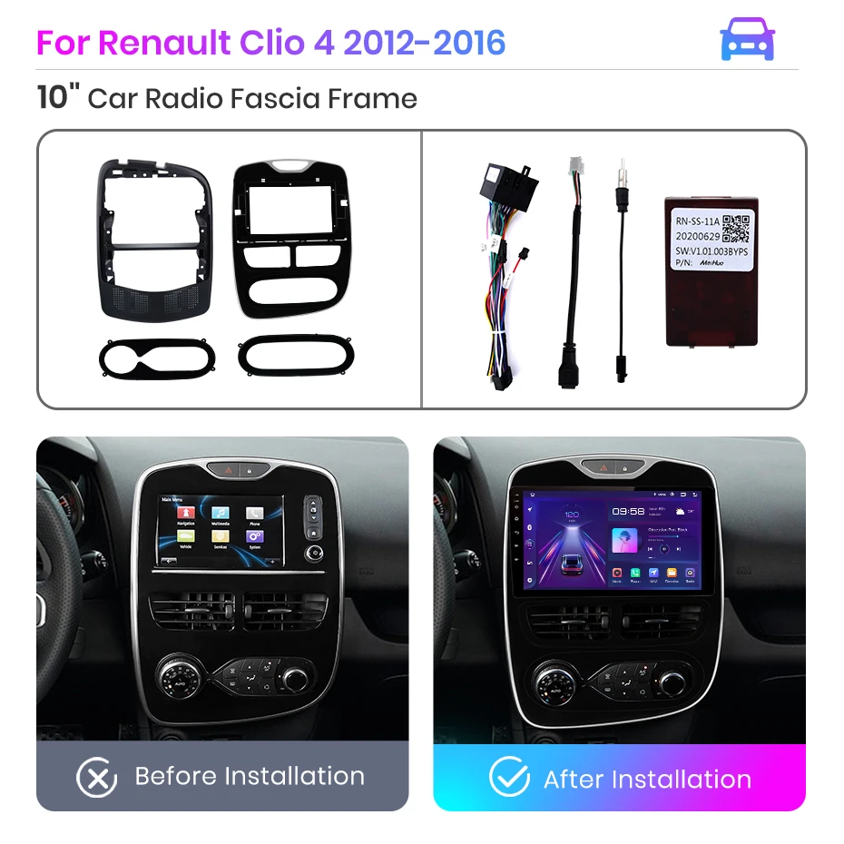 Junsun Car Radio Frame for Renault Clio 4 2012-2016