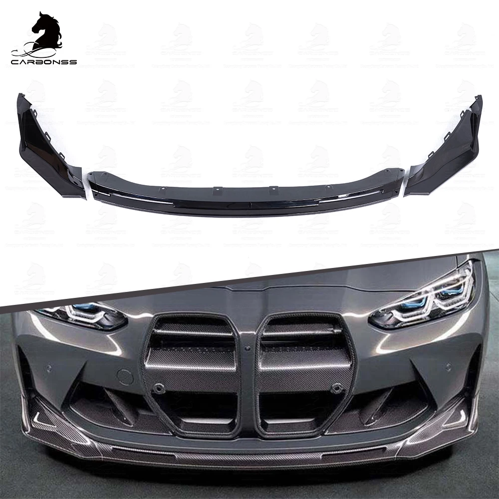 New updated abs gloss black Body Kit V Type 3pcs Front Bumper Lip For ...
