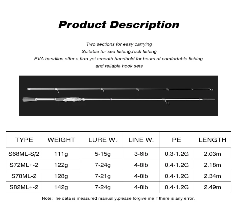 Gama Multifunctional 2.49m Olta Spinning Rods Ultra Light Fishing Rod ...