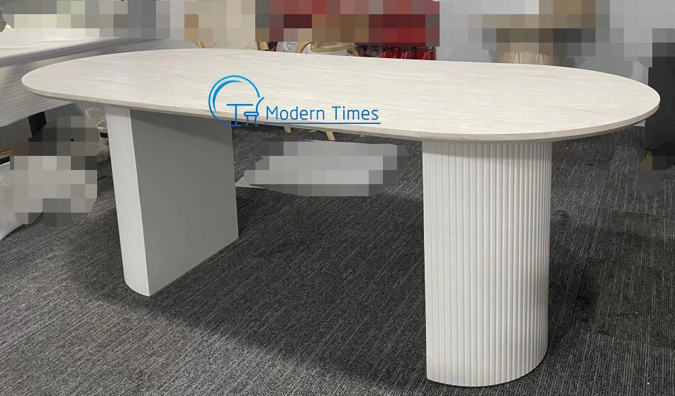 Modern Dining Room Restaurant Furniture Fluted Mdf Wood Nordic Design ...