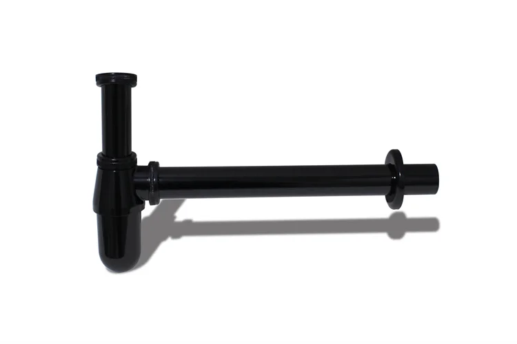 Professional Made Bathroom Black Long Waste Bottle Trap Basin Sink ...
