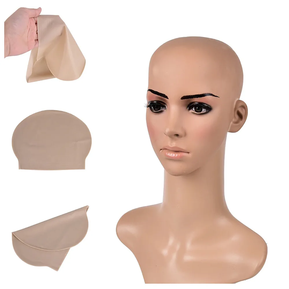 Rubber Skinhead Costume Prank - Latex Flesh Skin Wig Cap