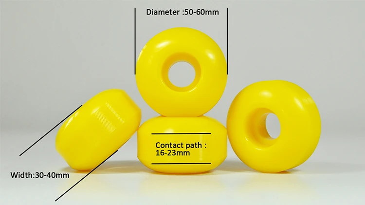 Wholesale Blank Flat Shape Polyurethane Wheels 52 Mm Pro Skateboard ...