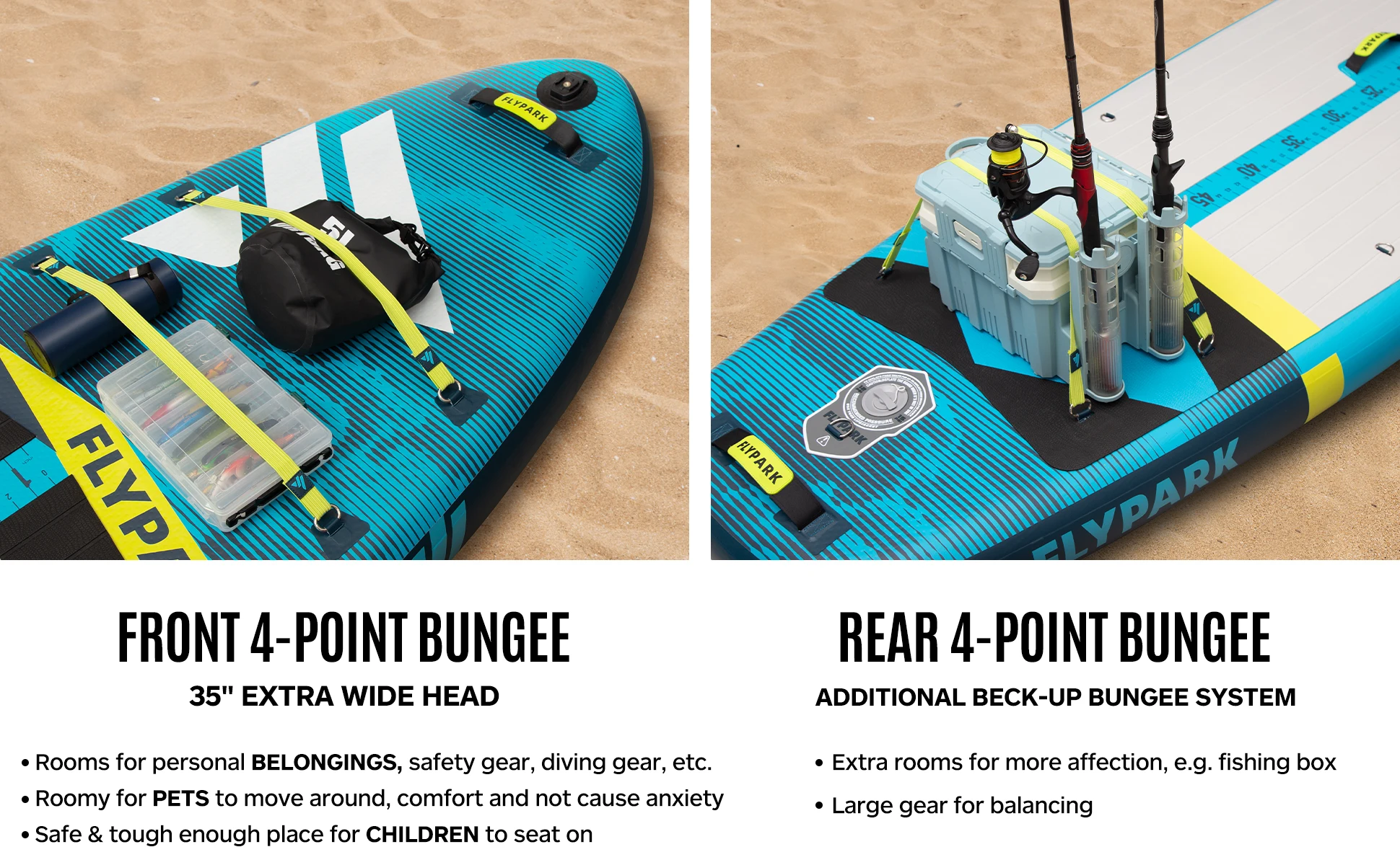 Inflatable Fishing SUP Board - 10'8" X 35" - 370LBS Capacity