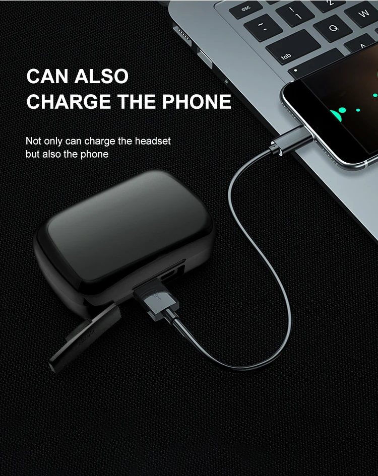 M10 True Wireless Earbuds - in-Ear Headphone with Power LED