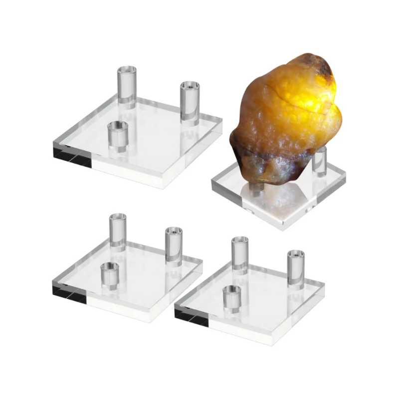 Acrylic Mineral Specimens Display Easel Holders with Metal Gold Arm ...