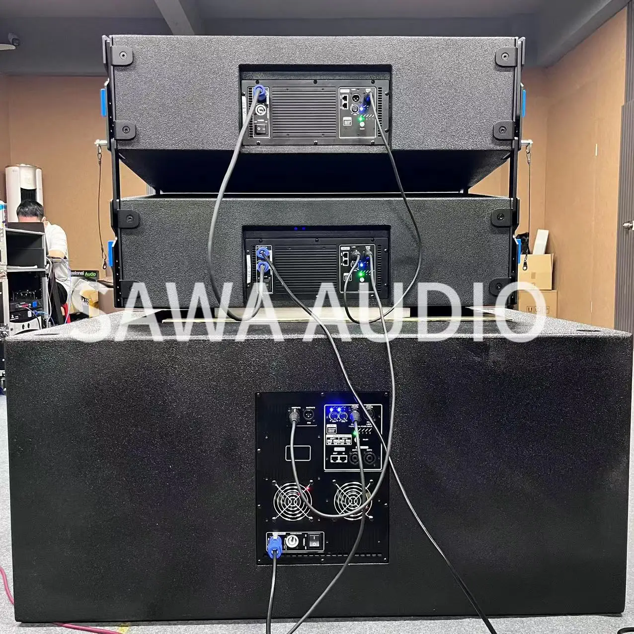Dual 12 Inch Line Array Speakers - SAWA SA212 Pro Audio