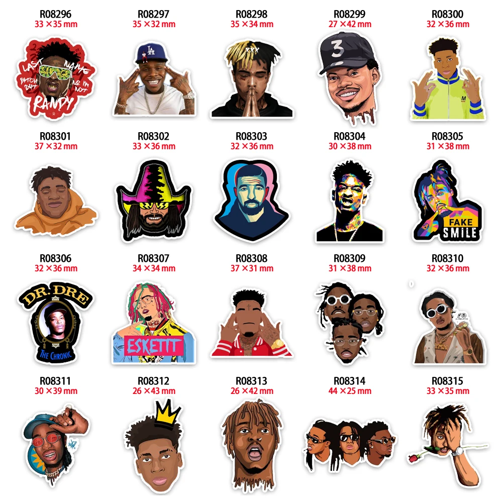 50pcs Print Rapper singer style Planar resin flatback diy phone case ...