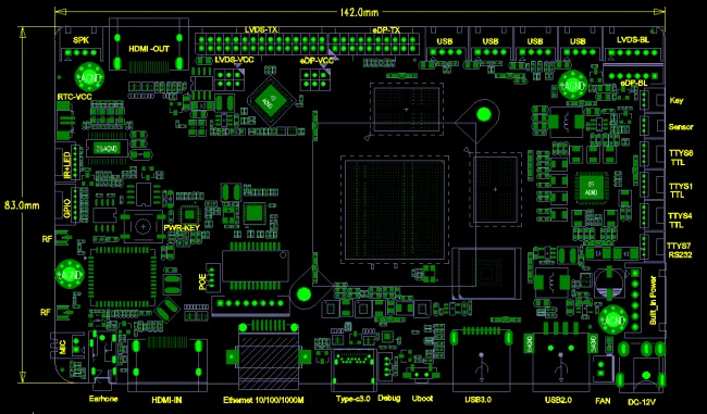 2K 4K 8K Orange Pi Development Board RK3588 - Custom Wifi BT Drive Board