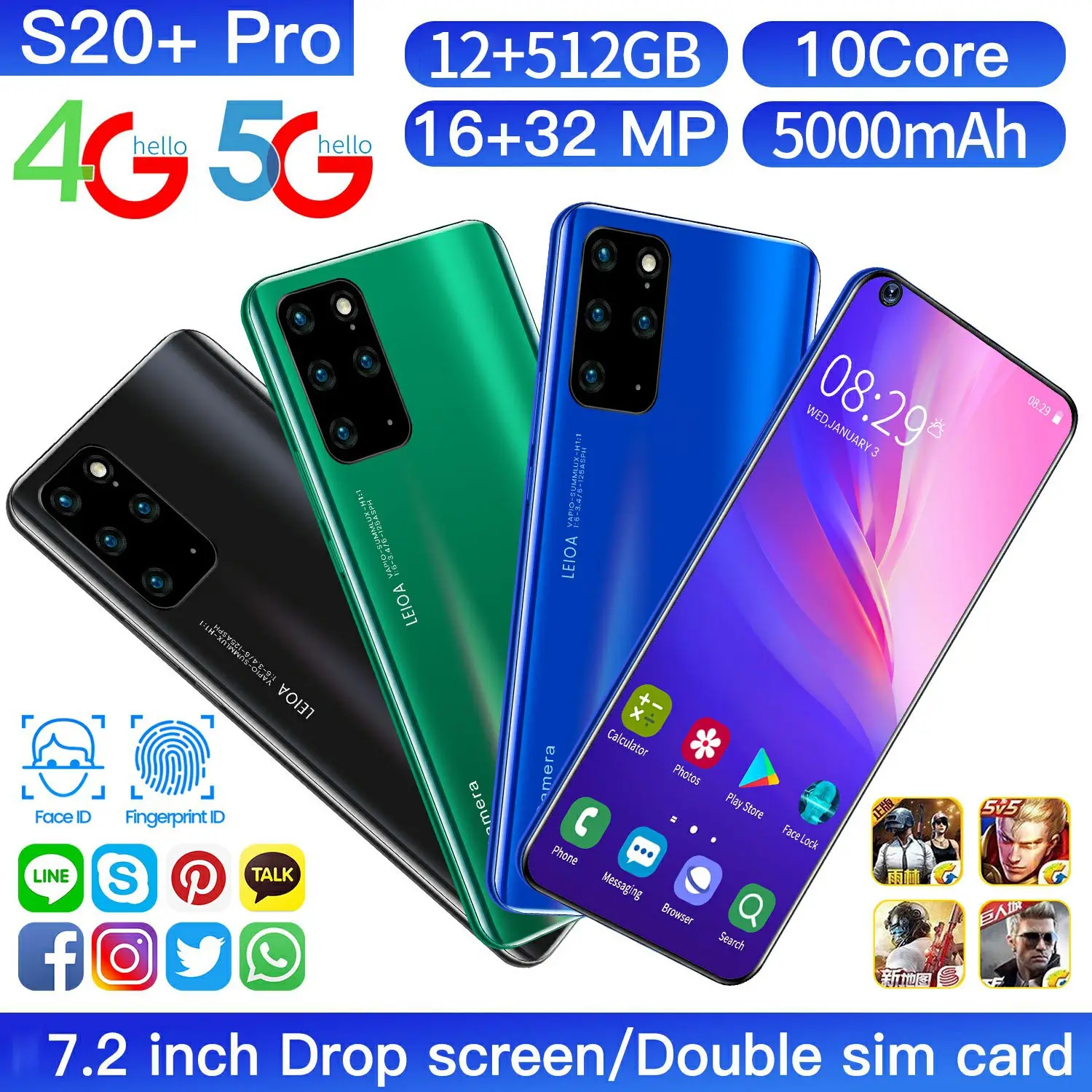 Best Sale 7.2-inch 12gb+512gb Android Mobile Phone Fingerprint Face Id ...