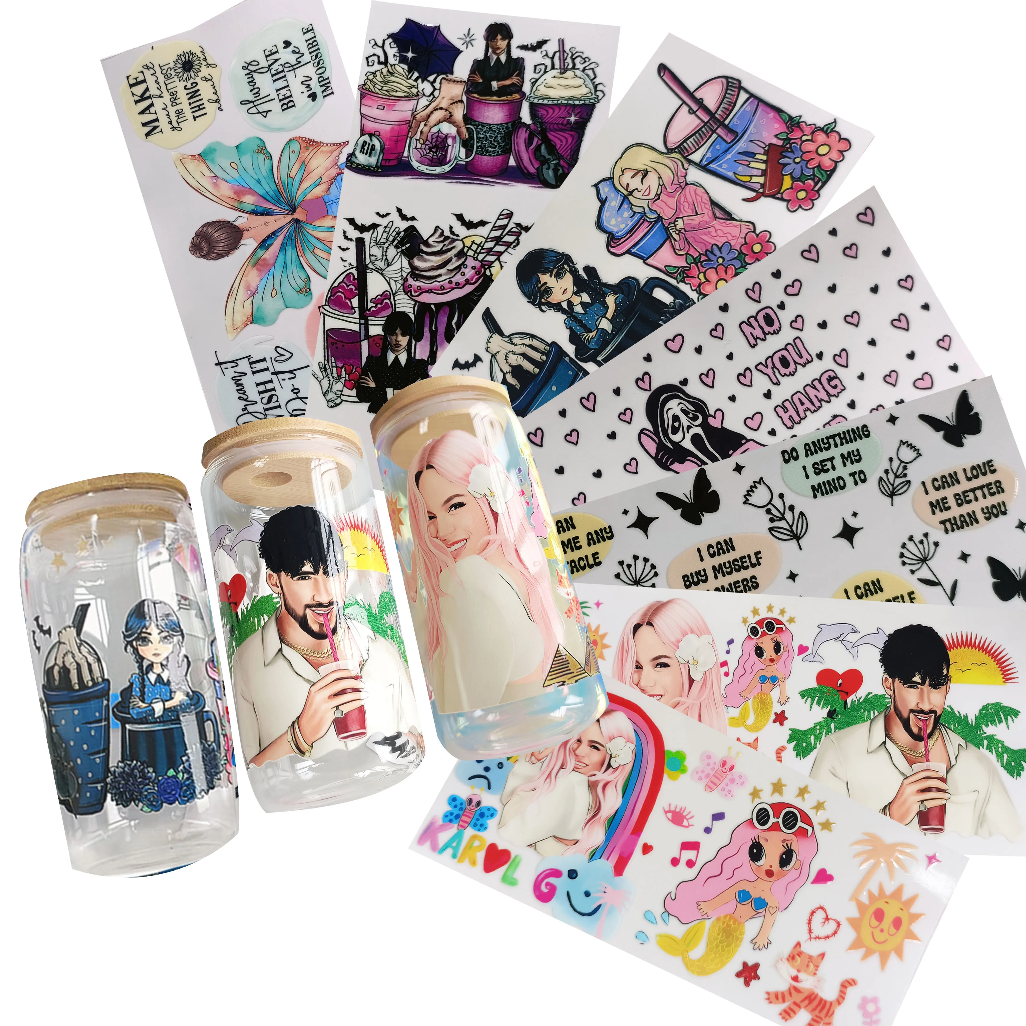 Black Women Theme Rub On Transfers For Crafting Uv Dtf For 16oz Libbey ...