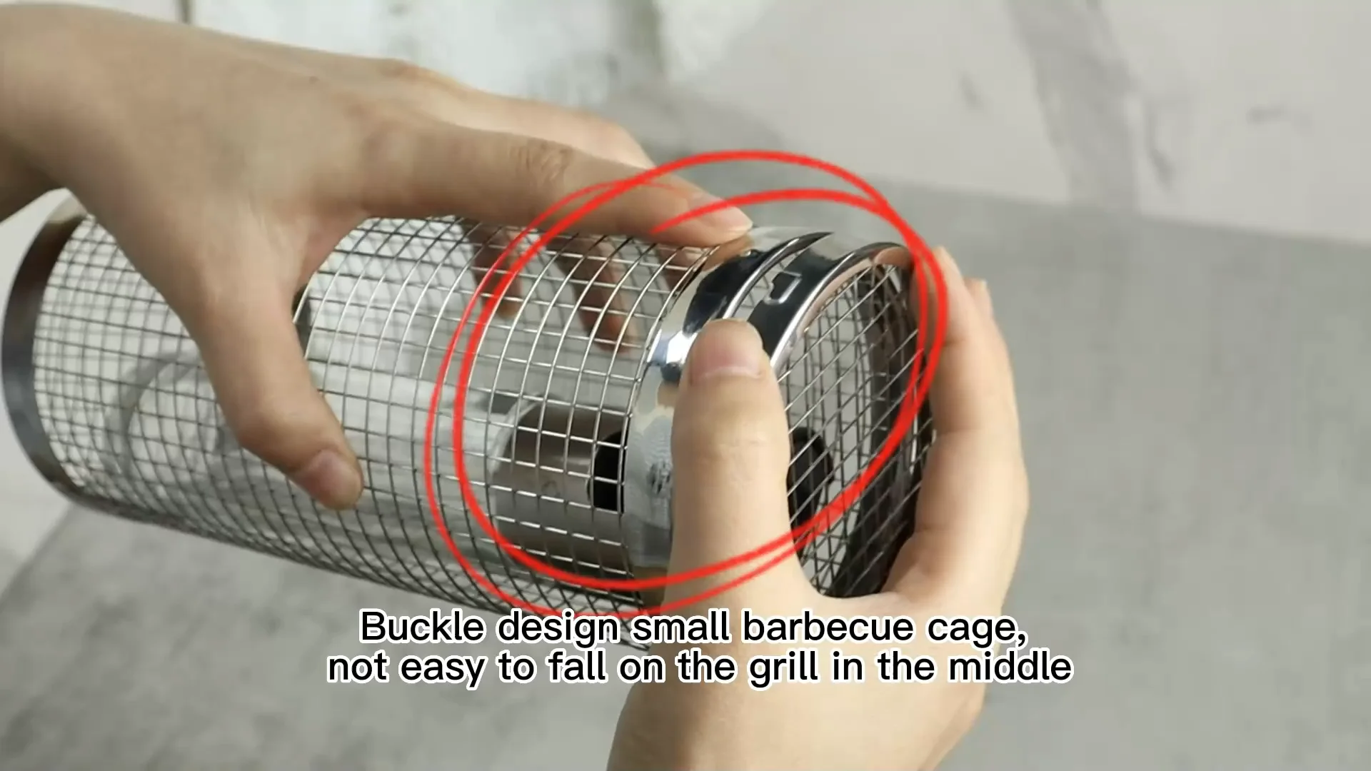 Round Stainless Steel Metal Net Tube Bbq Barbecue Basket Cylinder ...