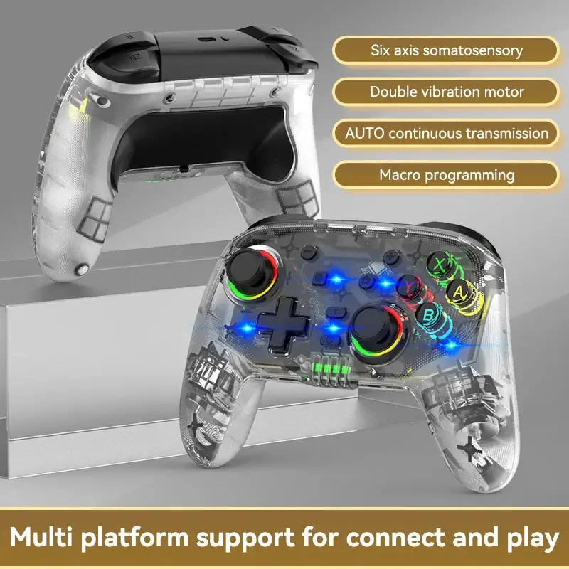 Crack Paint Wireless Game Controller Six Axis Body Vibration For Switch ...