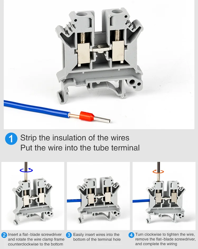Uk Din Rail Disconnect Terminal Block 10mm Spring Earth Clamp End ...