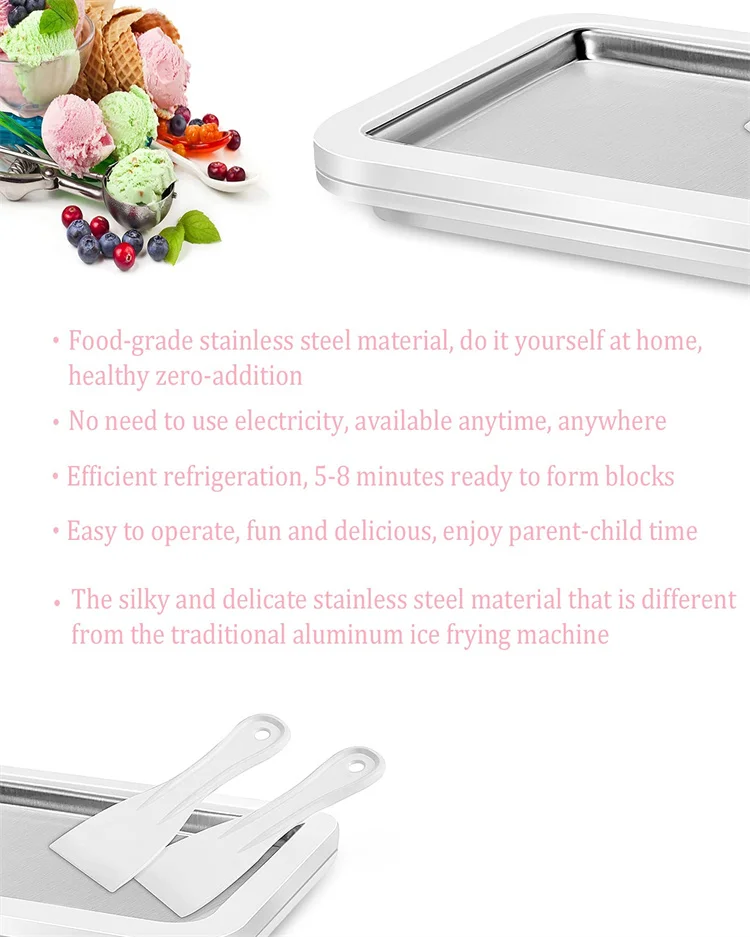 Frozen Cold Food Plate,Food Grade Stainless Steel With Scraper Instant ...