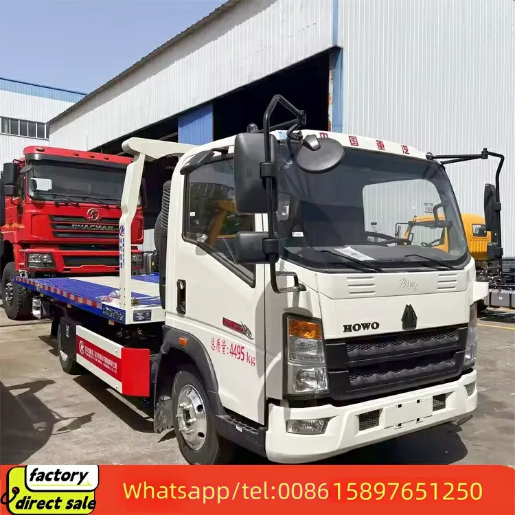 China Sinotruk Howo 4*2 Rollback Flatbed Wrecker Tow Truck Sliding ...