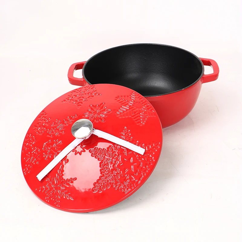 Cast Iron Enamel Cookware Pot 24cm Stew Soup Pot Rice Cooker Belly Pot ...