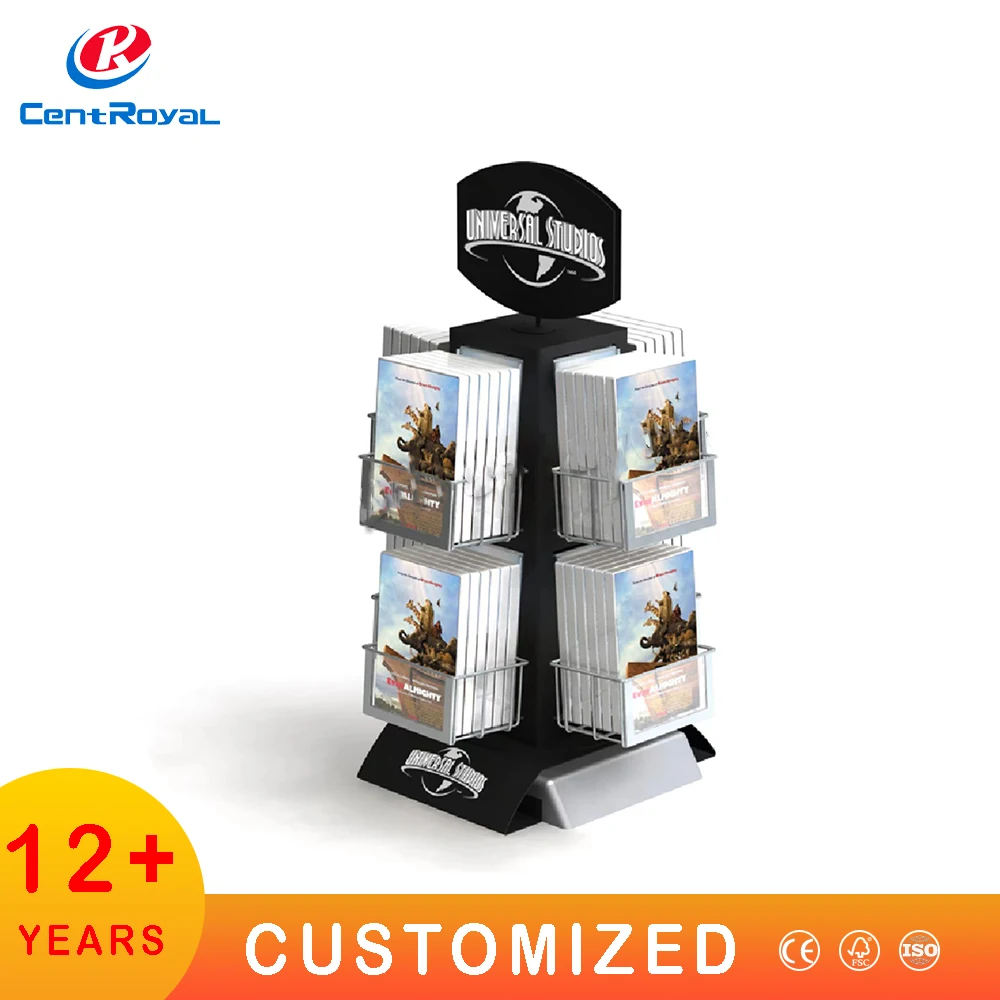 Spinning OEM Design Metal Rotating Display Stand for Dvds