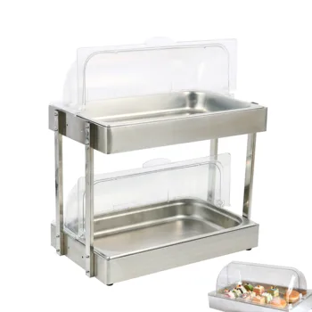 Commercial Countertop Stainless Steel Cold Food Display With Pc Cover ...