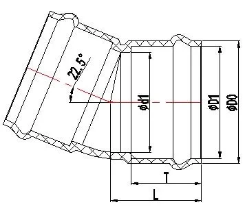 Plastic Pvc Fittings Rubber Ring 22.5 Degree Elbow - Buy 22.5 Degree ...