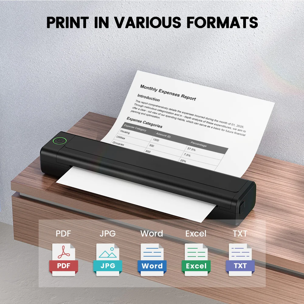 NEWYES Portable Colour Printer A4 - Wireless & Versatile