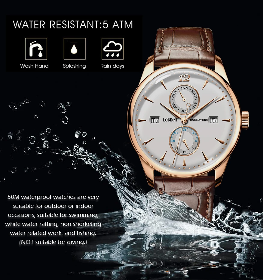 LOBINNI Luxury Mechanical Watches - Automatic & Water Resistant